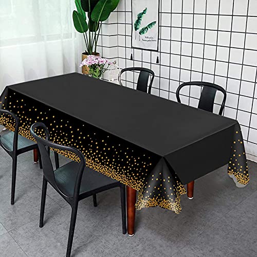 Toplive 4 Pack Plastic Tablecloths for Rectangle Tables, 54βx 108β Disposable Party Table Cloths Rectangular Tables Covers for Birthday Thanksgiving Christmas Wedding Anniversary-Black