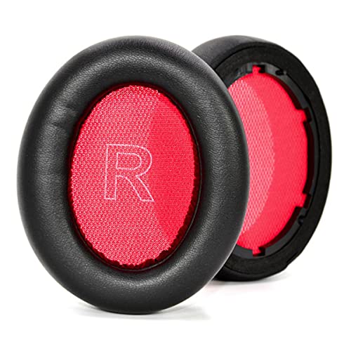 Replacement Earpads Cushions for Anker Soundcore Life Q10/Q10 BT Headphones,Protein Skin Memory Foam Soundcore Life Q10 Earpads Cushions(Black Red)