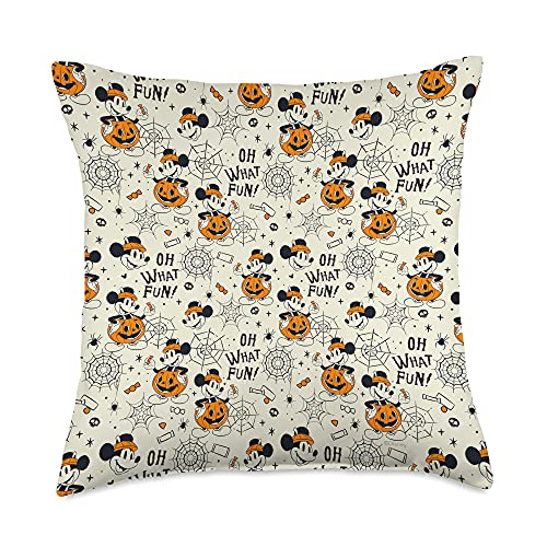 Disney Mickey Mouse Jack-O’-Lantern Oh What Fun Halloween Throw Pillow, 1 Count (Pack of 1), Multicolor