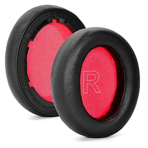 Replacement Earpads Cushions for Anker Soundcore Life Q10/Q10 BT Headphones,Protein Skin Memory Foam Soundcore Life Q10 Earpads Cushions(Black Red)
