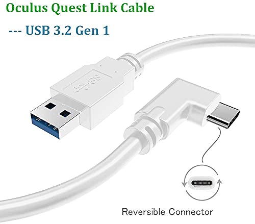 VOKOO USB C Cable Compatible for Oculus Link, USB 3.2 Gen 1 Virtual Reality Headset Cable Compatible for Oculus Quest 2, White/16ft