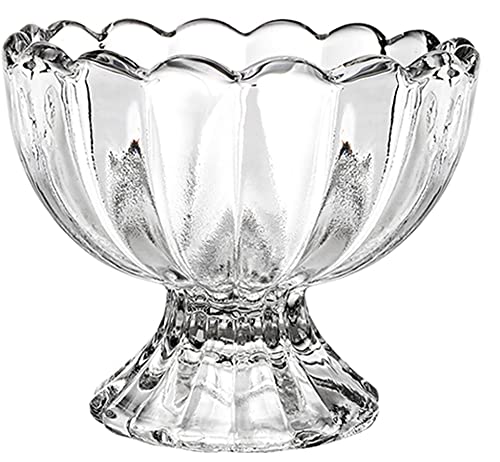 Lawei 6 Pack Glass Dessert Bowls - 5 Oz Glass Ice Cream Cups Mini Trifle Footed Dessert Bowls for Dessert, Sundae, Ice Cream, Salad, Cocktail, Condiment, Trifle