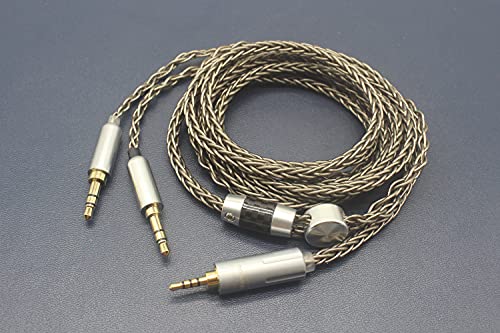 Youkamoo 2.5mm Cable Compatible for Hifiman HE4XX, HE-400i Headphones 8 Core Braided Silver Plated Replacement Audio Upgrade Cable (2.5mm to Dual 3.5mm Male Version)