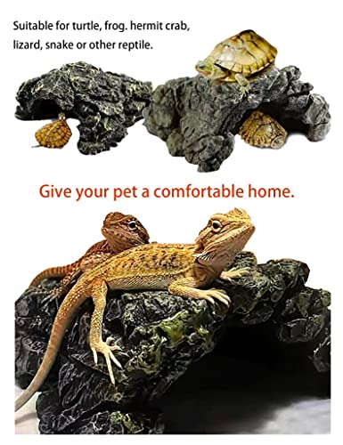 Bigwe Reptile Habitat, Turtle Hideout, Amphibian, Fish Hideout, Water Tank Decoration