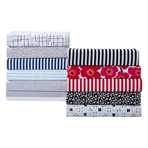Marimekko - King Sheets, Cotton Percale Bedding Set, Crisp & Cool Home Decor (Pikku Rasymatto, King)