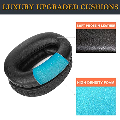 SOULWIT Replacement Earpads Cushions for Sony WH-1000XM2 (WH1000XM2) & MDR-1000X (MDR1000X) Headphones, Ear Pads with Noise Isolation Memory Foam, Added Thickness (Black)