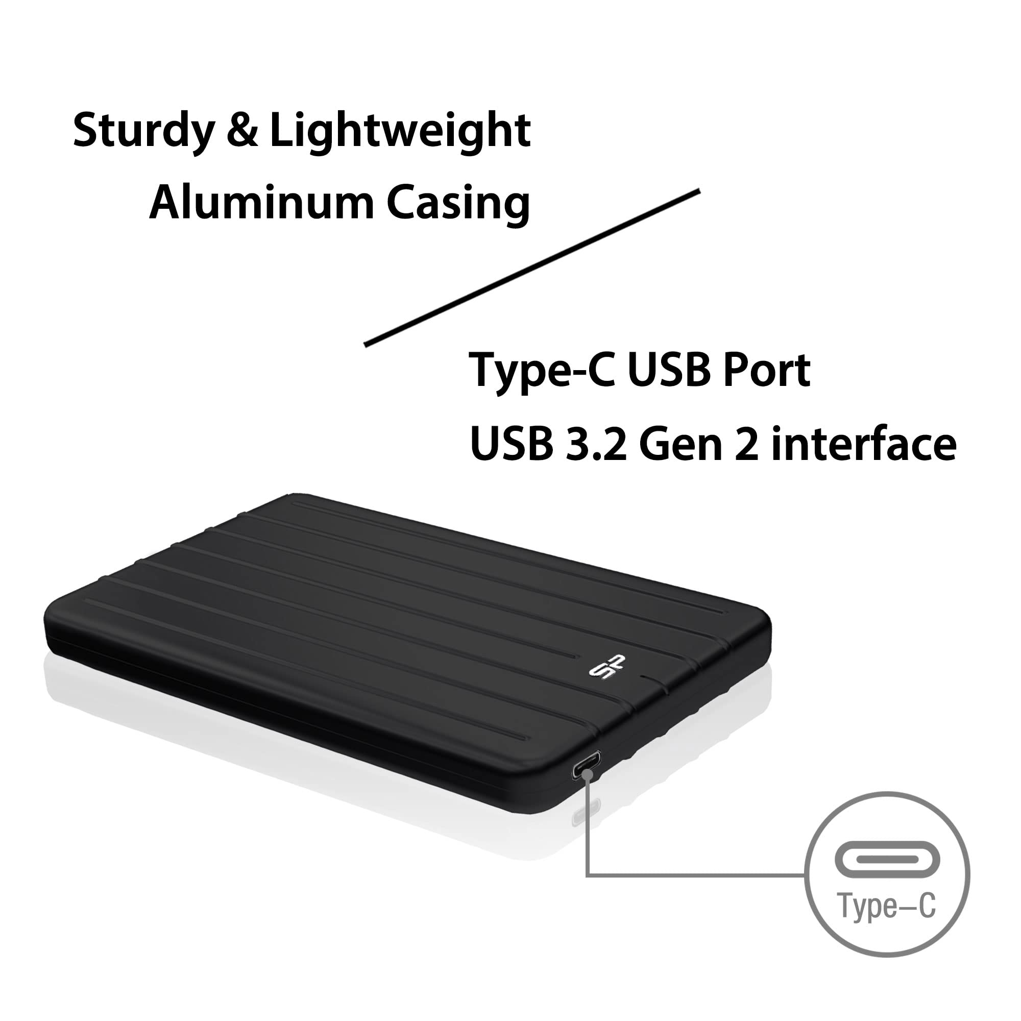 Silicon Power 4TB Rugged Portable External SSD USB 3.2 Gen 2 (USB3.2) with USB-C to USB-C/USB-A Cables B75 Pro
