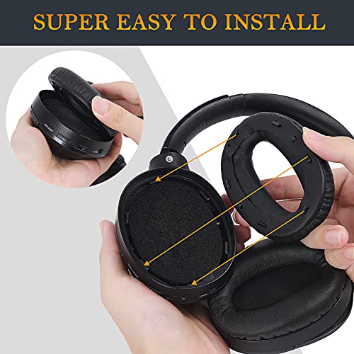SOULWIT Replacement Earpads Cushions for Sony WH-1000XM2 (WH1000XM2) & MDR-1000X (MDR1000X) Headphones, Ear Pads with Noise Isolation Memory Foam, Added Thickness (Black)
