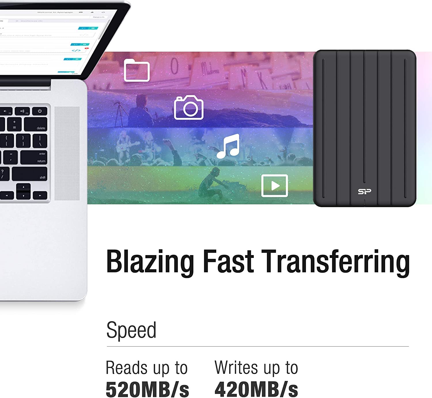 Silicon Power 4TB Rugged Portable External SSD USB 3.2 Gen 2 (USB3.2) with USB-C to USB-C/USB-A Cables B75 Pro
