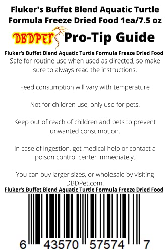 Fluker's Buffet Blend Aquatic Turtle Formula Freeze Dried Food 7.5oz - Includes Attached DBDPet Pro-Tip Guide