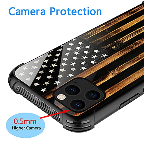 iPhone 11 Case, Classic Wood Grain Old Flag iPhone 11 Cases for Man Boys Girls Dual Layer Shockproof Rugged Cover Soft TPU + Hard PC Bumper Cool Cover Case for iPhone 11