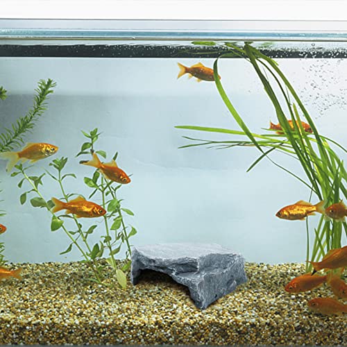 Junniu Reptile Cave Resin Rock Basking Platform Hiding Habitat Fish Tank Decor Hideout Shelter Aquarium Ornament for Bearded Dragon Turtle Insect Frog Zoo