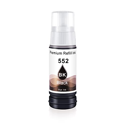 Omera Compatible Refill Bottle Ink Replacement for 552 T552 Work for EcoTank Photo ET-8550 ET-8500 All-in-One Wide-Format Supertank Printer (BK/PBK/ C/M/Y/GR 70ml, 6-Pack, for Daily Printing)