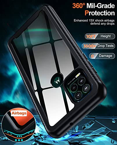LeYi for Moto G Stylus 5G Case(2021), Motorola G Stylus 5G Case with 2 Tempered Glass Screen Protector, Full-Body Shockproof Bumper Rugged Hybrid Clear Phone Case for Moto G Stylus 5G, Black/Clear