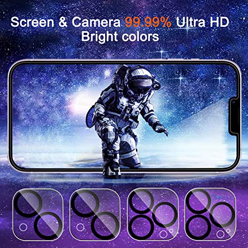 Ferilinso Compatible for iPhone 14 Plus iPhone 13 Pro Max Privacy Screen Protector 2 Pack 9H Anti Spy Tempered Glass with 2 Pack Camera Lens Protector Case Friendly Bubble free accessories