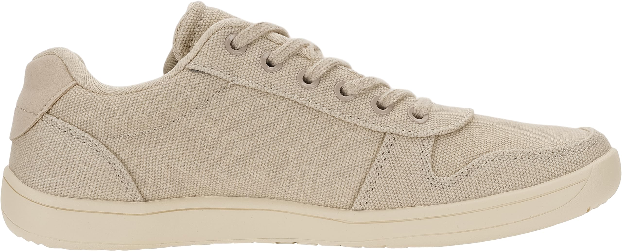 WHITIN Wide Toe Box Shoes for Women Canvas Minimalist Barefoot Sneakers Zero Drop Sole Minimus Size 9 Fashion Training Beige 40