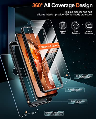 LeYi for Moto G Stylus 5G Case(2021), Motorola G Stylus 5G Case with 2 Tempered Glass Screen Protector, Full-Body Shockproof Bumper Rugged Hybrid Clear Phone Case for Moto G Stylus 5G, Black/Clear