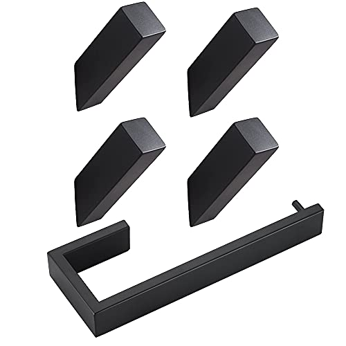 YJ YANJUN Toilet Towel Ring and Coat Hooks Wall Mounted Bathroom 5-Piece Hardware Set âŚ