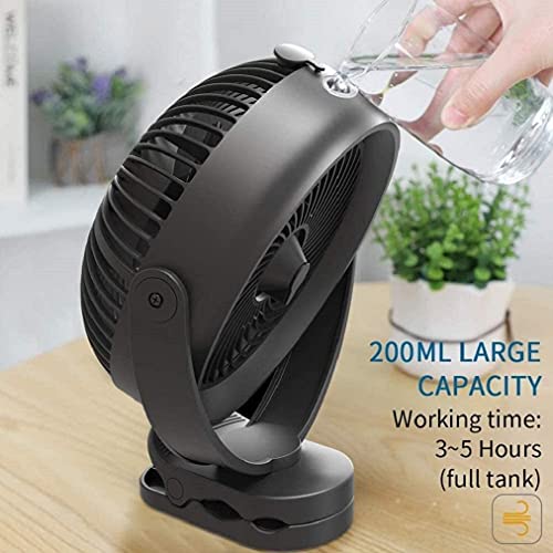 ALAGOON 10000mAh Misting Fan portable with Clip, 8-Inch Rechargeable Portable fan with mist with 200ml Water Tank, Long Lasting for 48 Hours