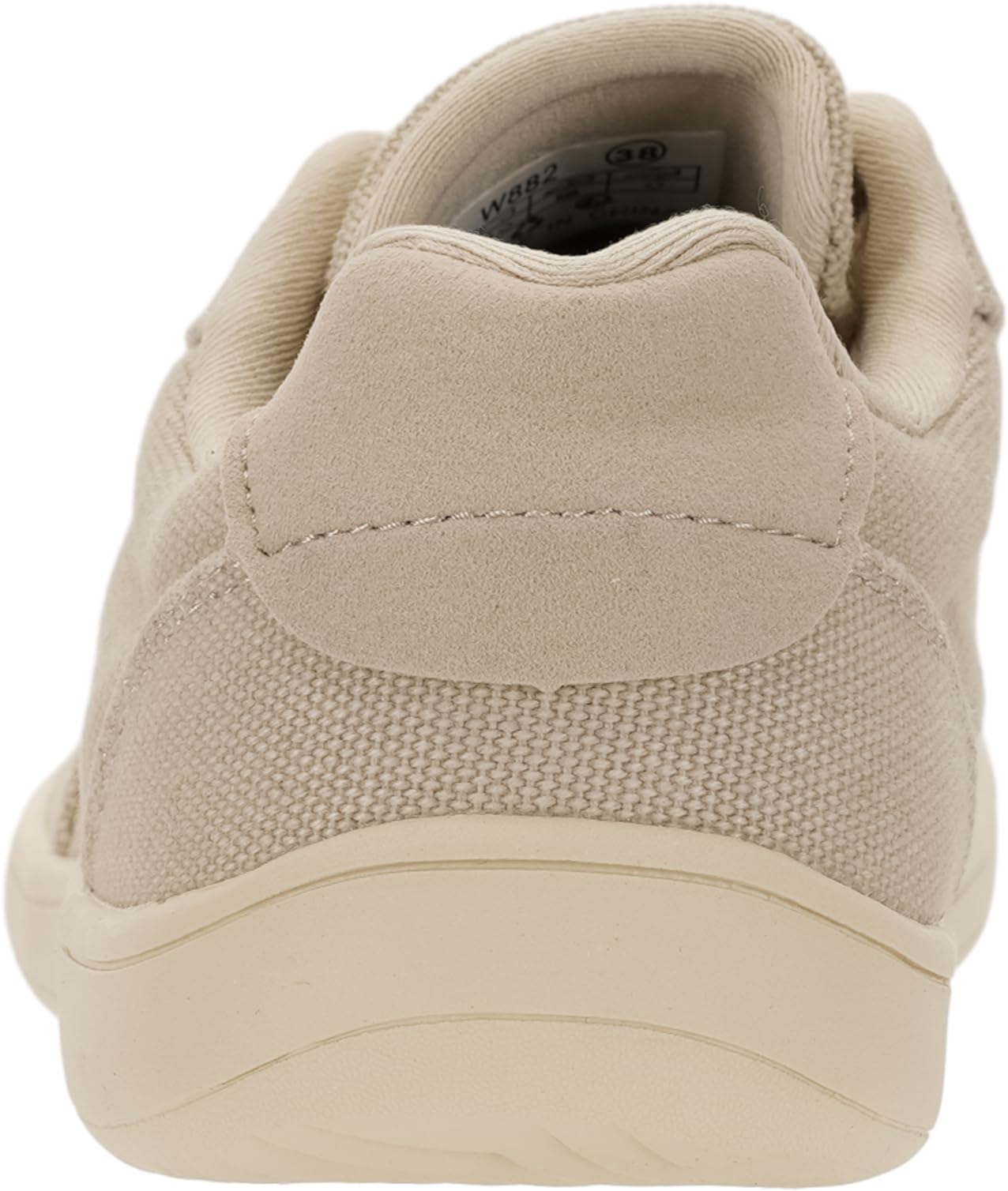 WHITIN Wide Toe Box Shoes for Women Canvas Minimalist Barefoot Sneakers Zero Drop Sole Minimus Size 9 Fashion Training Beige 40
