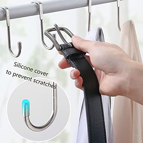 Shower Door Hooks(４-Pack), Over Door Hooks, Towel Hooks for Bathroom Frameless Glass Shower Door, Cabinet Door Hook, Silver