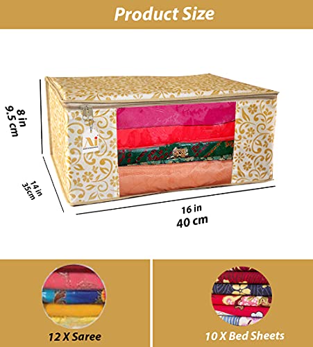 ANKIT INTERNATIONAL Non Woven Saree Cover Storage Bags for Clothes/Cloth storage bag | (PACK OF 6)