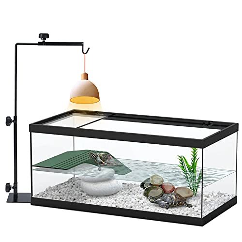 Patioer Reptile Lamp Stand Pet Lamp Bracket Adjustable Metal Floor Light Lamp Holder Lamp Support for Reptile Succulent Plants Glass Terrarium Heating Light, Small Size