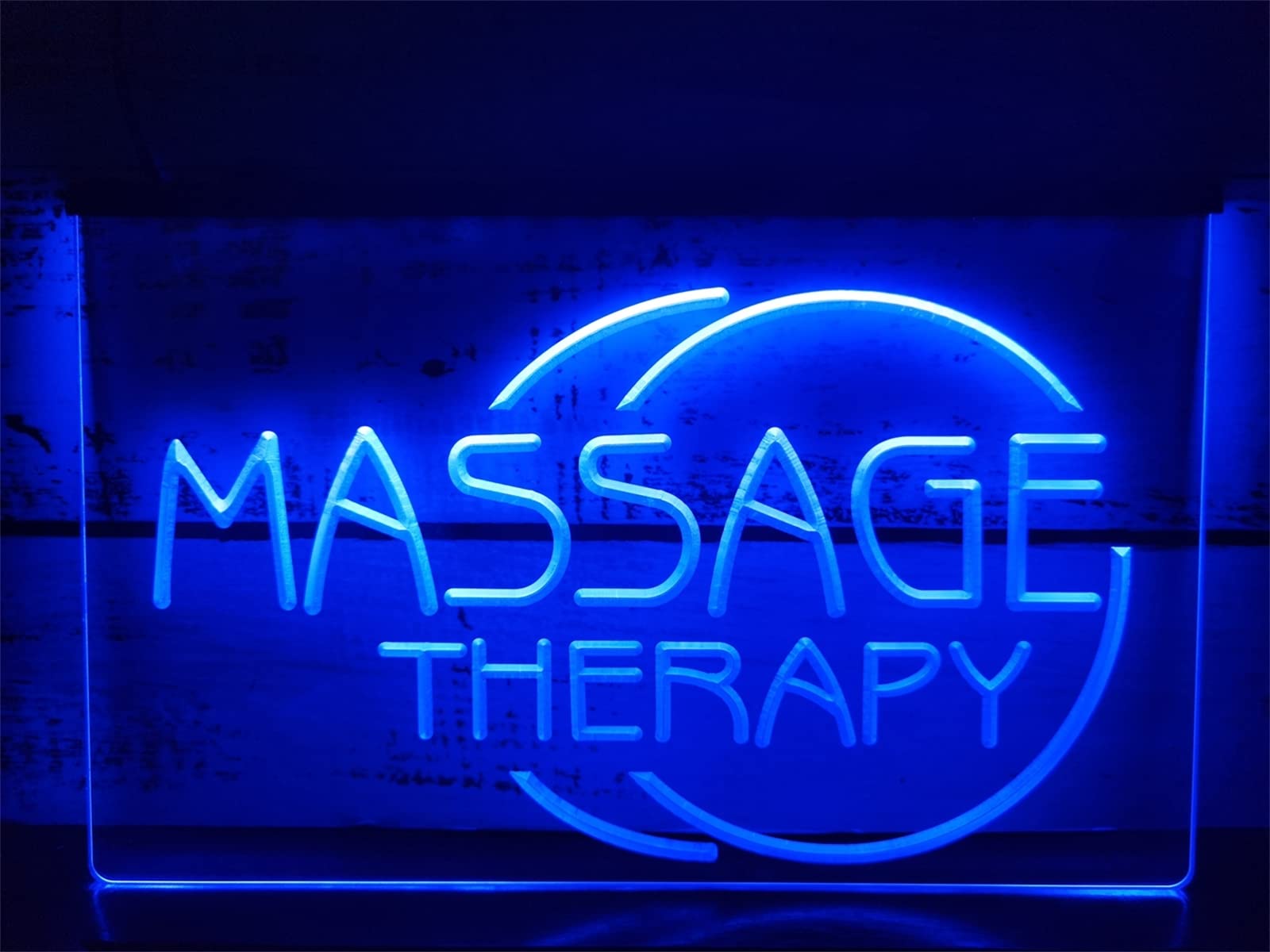 AALINE Massage Therapy Neon Sign Beauty Salon Neon Light Body Massage Open Neon Light Massage Therapy Wall Decor LED Light Business Advertising Sign with Dimmable Switch,Blue,15.7"x11.8"