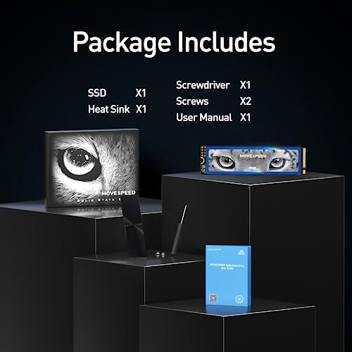 MOVE SPEED XB5000 1TB SSD for PS5 with Heatsink, PCIe 4.0 NVMe M.2 Internal Solid State Drive - Up to 5000MB/s, 3D NAND Storage Expansion Hard Drive Compatible with PS5, Desktops and Laptops