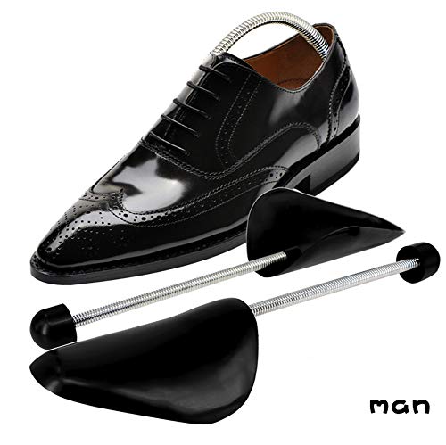 Bamboopack 2 Pairs Practical Adjustable Length Men Shoe Tree Stretcher Shoe Boot Shoe Shaper Support Holder(Black)