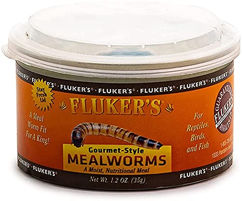 Fluker's Freeze Dried Reptile Treats Gourmet Canned Mealworms 1.2oz - Includes Attached DBDPet Pro-Tip Guide