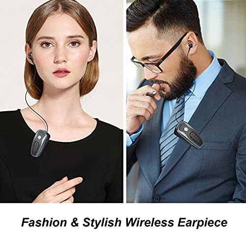 Retractable Wireless Headset Headphone Stereo Earphone V5.0 Noise Cancelling Mic Clip on Earpiece Comfortable HandsFree Headset 11Hrs Talking Time Sports Business Trucker Driver Earbud