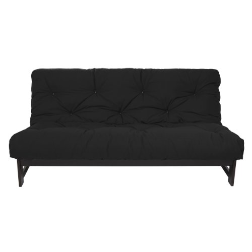 TRUPEDIC x Mozaic - 8 inch Full Size Standard Futon Mattress (Frame Not Included) | Basic Midnight Black | Great for Kid's Rooms or Guest Areas - Many Color Options