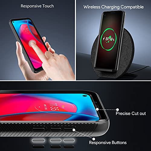 HATOSHI Case for Moto G Stylus 5G Case, Motorola G Stylus 5G Case with Built in Screen Protector, Full-Body Military Shockproof Clear Protective Phone Case Cover with 2 Camera Lens Protector, Black