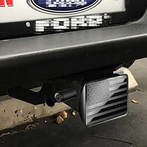 American Flag Metal Trailer Hitch Cover for 2 inch Receivers(with 5/8-Inch Pin Diameter Trailer Hitch Lock )