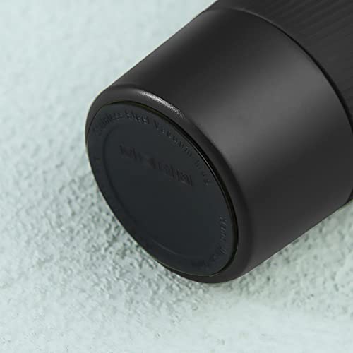 380ml/13 oz Travel Mug Tumbler Coffee Cup Vacuum Insulation with Lid Leakproof Stainless Steel Non-Slip Protective Cover Reusable for Hot&Cold Coffee Water Tea Drinks (13 oz, Black)