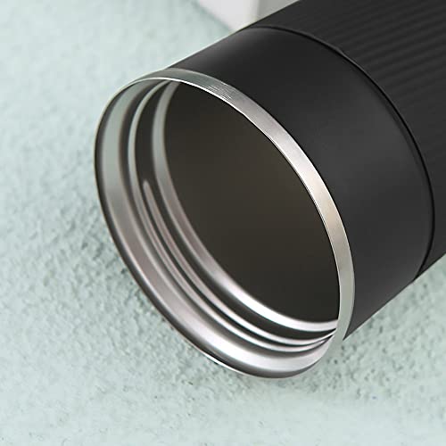 380ml/13 oz Travel Mug Tumbler Coffee Cup Vacuum Insulation with Lid Leakproof Stainless Steel Non-Slip Protective Cover Reusable for Hot&Cold Coffee Water Tea Drinks (13 oz, Black)