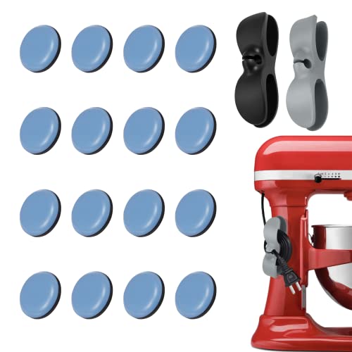 Appliance Sliders for Kitchen Appliances, 16PCS Self-Adhesive Small Magic Appliance Slider with Cord Organizer Storage for Countertop Coffee Maker (16PCS Small Appliance Sliders)