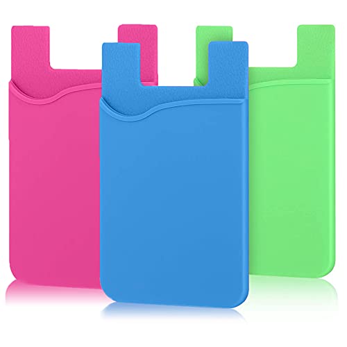 Tek Styz PRO Stick on Wallet Works for Maxwest TAB 7160DC with Room for 3 Cards/ID/Money 3pack (Blue,Green,Pink)