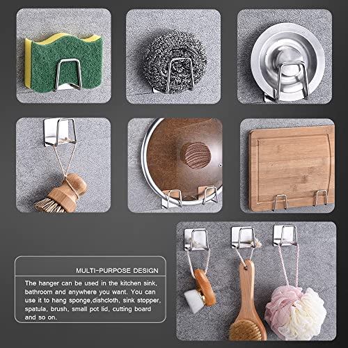 SENLIXIN Sponge Holder Self Adhesive Sponge Holder for Kitchen Sink Caddy Stainless Steel Rust Proof Waterproof Quick Drying (A-Silver)