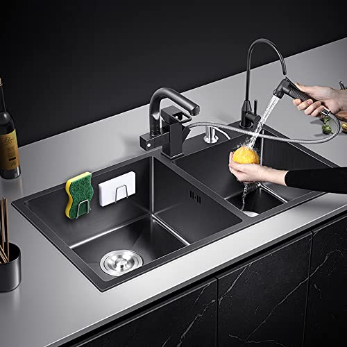 SENLIXIN Sponge Holder Self Adhesive Sponge Holder for Kitchen Sink Caddy Stainless Steel Rust Proof Waterproof Quick Drying (A-Silver)