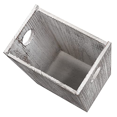 LIANTRAL Trash Can Wastebasket, 2-Gallon Waste Basket Wooden Small Rustic Trash Can Garbage Container Bin for Bathroom, Bedroom, Kitchen, Office