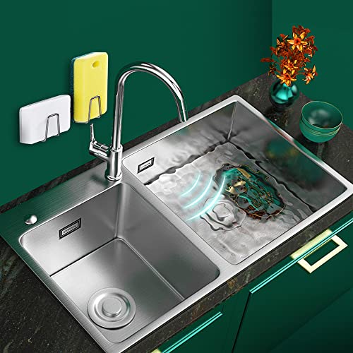 SENLIXIN Sponge Holder Self Adhesive Sponge Holder for Kitchen Sink Caddy Stainless Steel Rust Proof Waterproof Quick Drying (A-Silver)