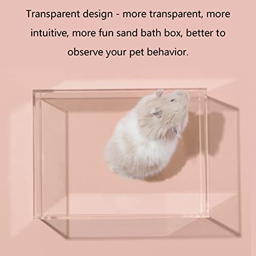 Hamster Sand Bath Shower Box Dwarf Chinchilla Sauna Room Acrylic Digging Sand Container Small Animals Bathroom Toilet for Gerbil Hedgehog Squirrel