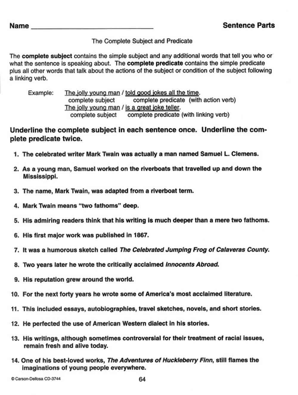 Grammar, Grades 7 - 8