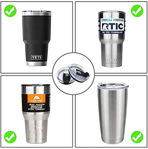 Tumbler Lids Spillproof 20 Oz,2 Replacement Lids for 20 oz YETI Rambler,BPA Free & Straw Friendly,Spill-proof Lids,Covers for 20 Ounce Tumbler Cup(20 oz, Black)