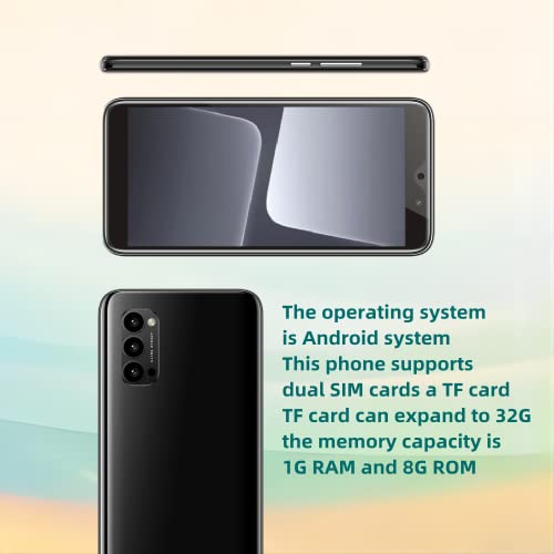 aderroo Unlocked Cell Phone ,Reno4pro Android Smartphone,Dual SIM Card,5.72-inch IPS Full-Screen,1GB RAM 8GB ROM,Supports The SIM Card Frequency Band of 3GWCDMA:850/2100MHZ(Black)
