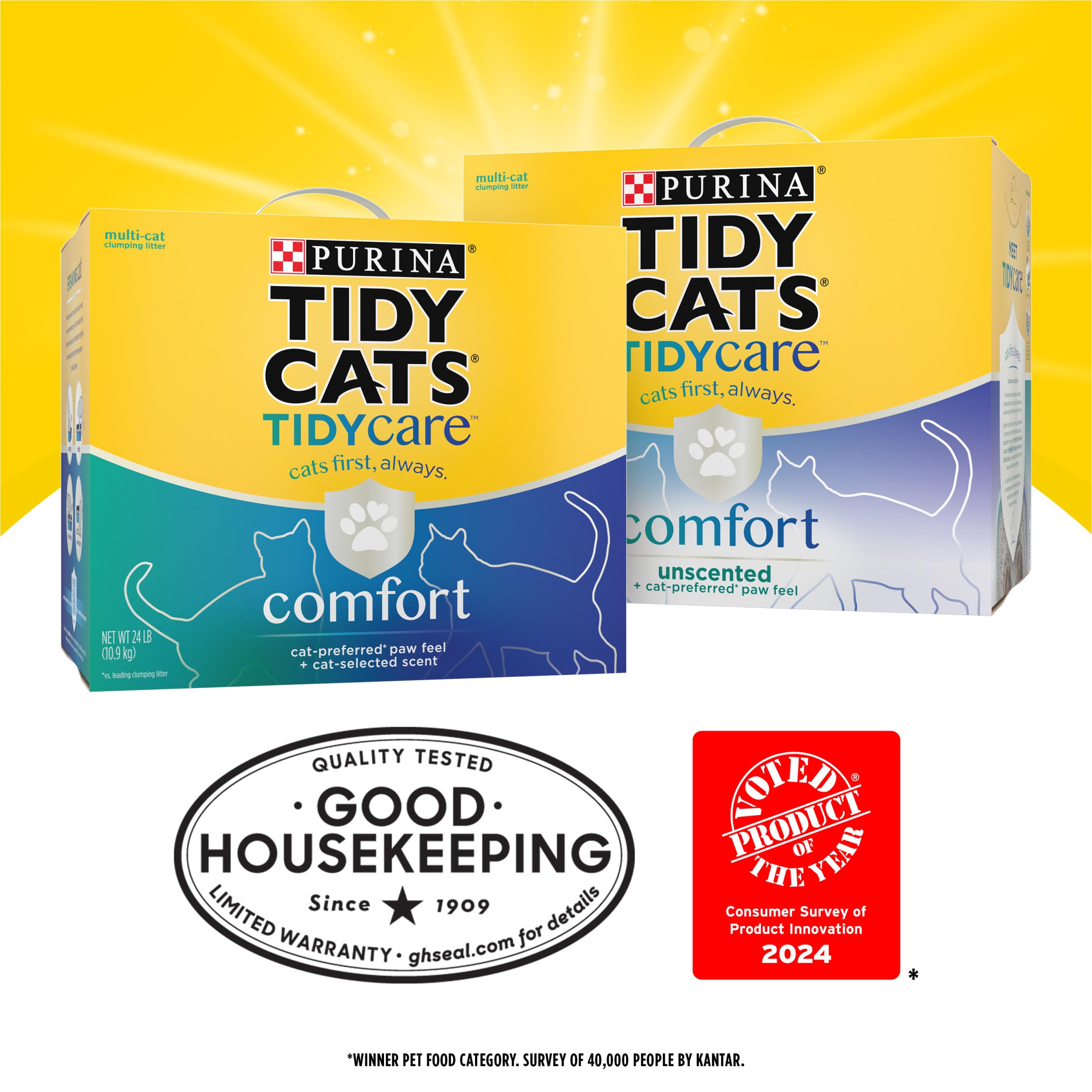 Purina Tidy Cats Tidy Care Comfort Unscented Clumping Cat Litter Odor Control Low Dust Formula - 24 lb. Box