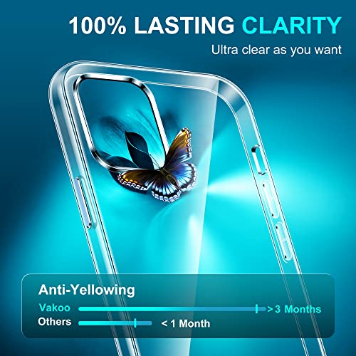 Vakoo for iPhone 13 Case, Anti-Yellow Soft Silicone Shockproof Protective Phone Case - Crystal Clear