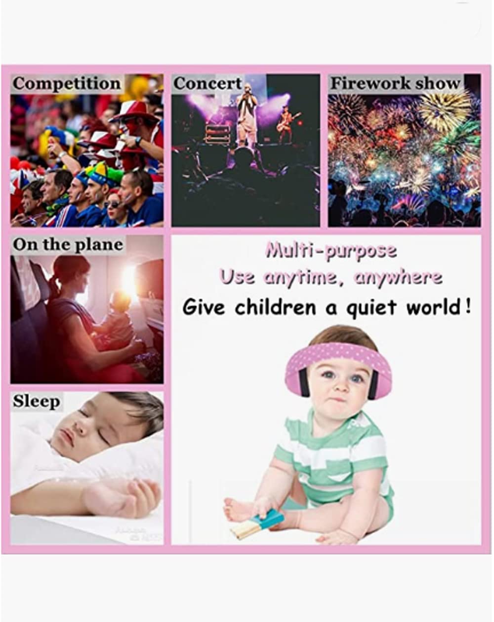 Baby Infant Ear Defenders Newborn Noise Cancelling Headphones Adjustable Soundproof Earmuffs Sleep Earmuffs for 0-3 Yrs
